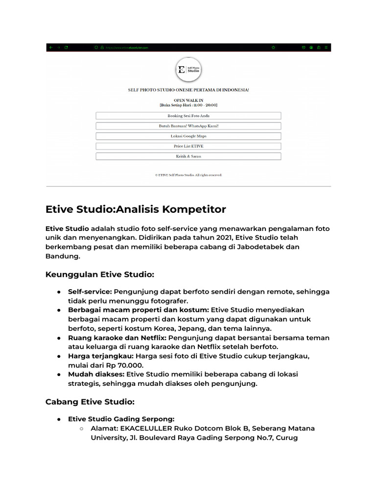 Etive Studio Analisis | PDF | Seni