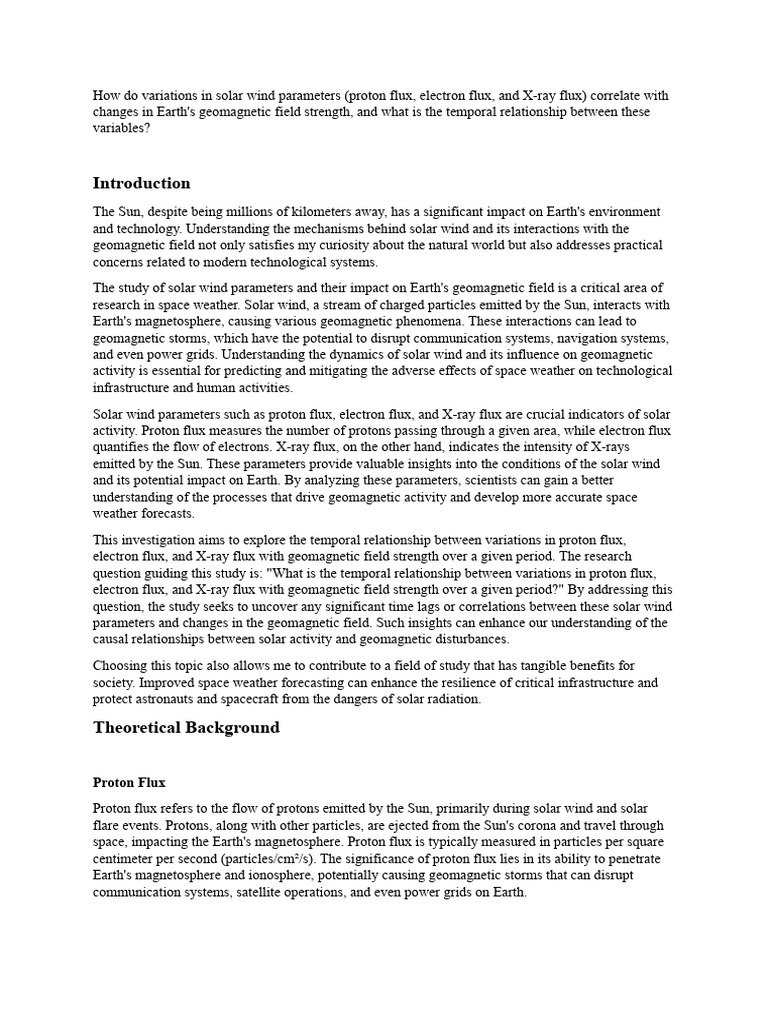 Phy EE First Draft | PDF | Space Weather | Solar Wind