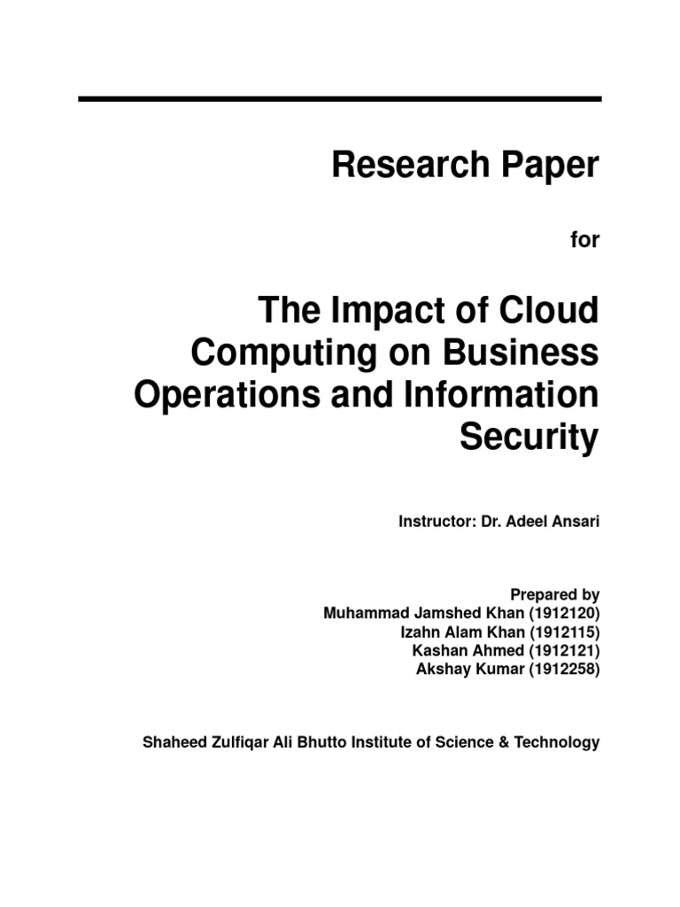 Research Paper | PDF | Cloud Computing | Computer Security