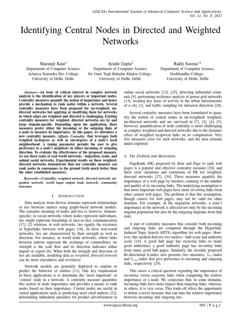 Identifying Central Nodes in Directed An | PDF