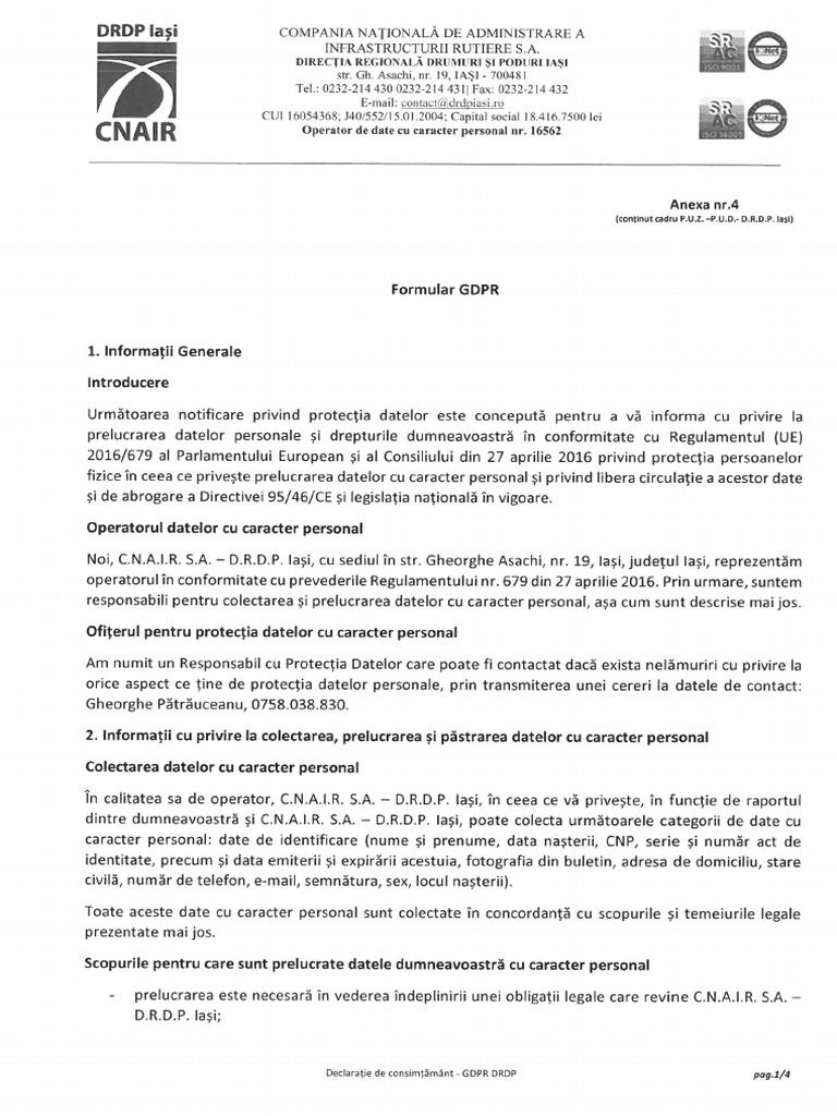 06 - Declaratie GDPR - nZEB Gorban | PDF