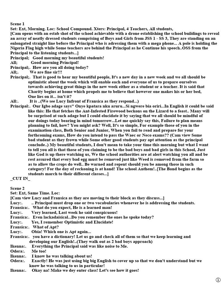 School Assembly Drama Script | PDF