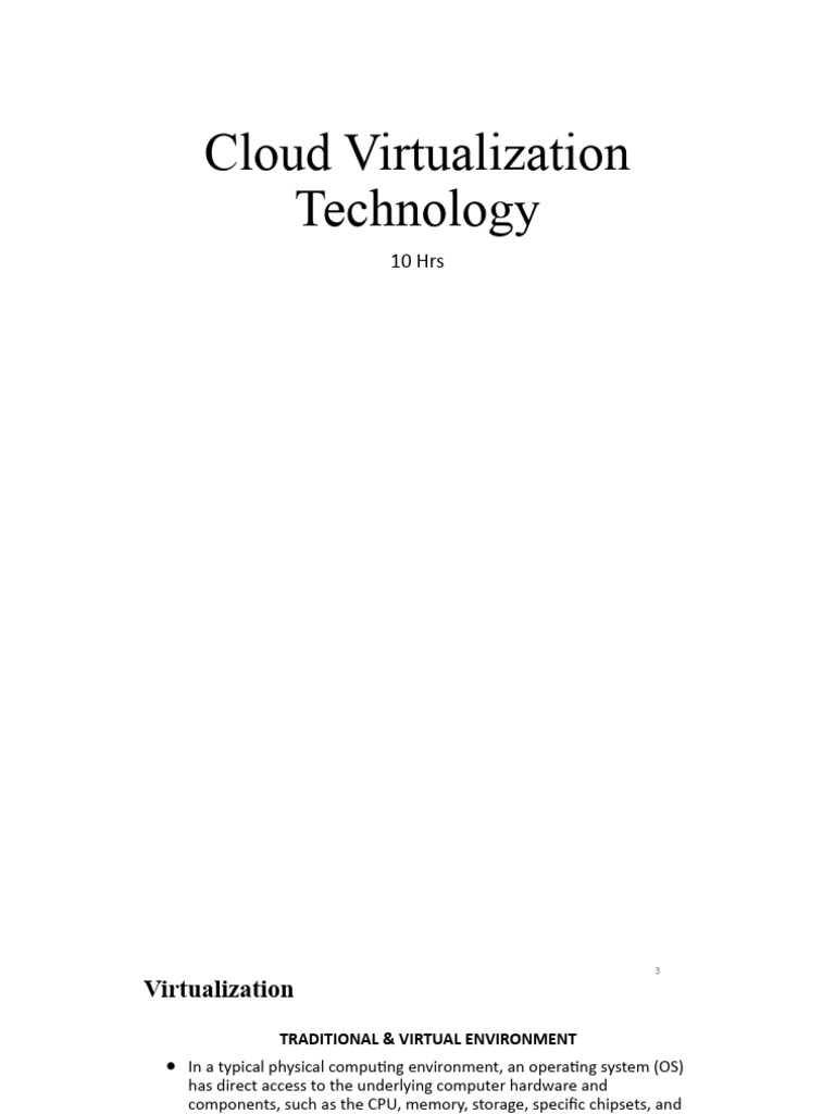 Unit 3 Cloud Virtulization Technology | PDF | Virtualization | Virtual Machine
