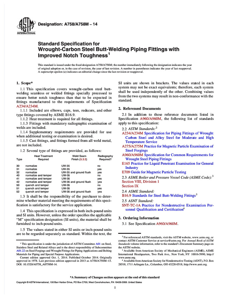 Steel Butt-Welding Fittings Spec | PDF | Steel | Welding
