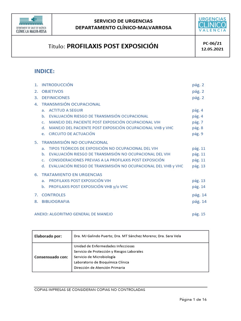 Profilaxis Post Exposición: Título | PDF | VIH | Virus de la hepatitis C