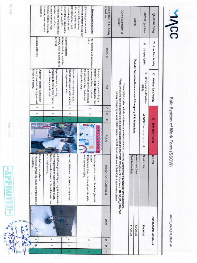 SSOW-60-ETL-003 Rev5 - Periodic Preventive Maintenance of Emergency ...