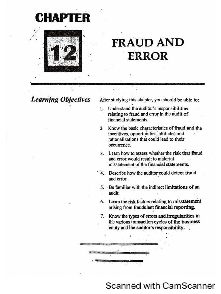 Fraud and Error | PDF