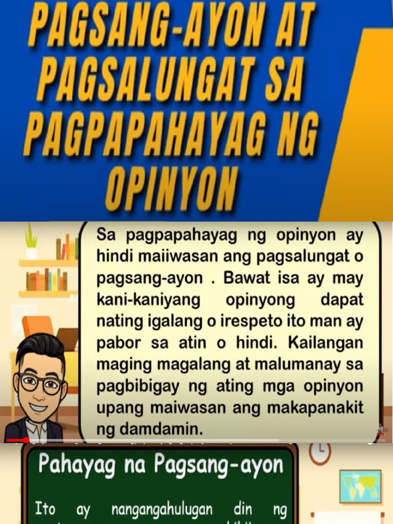 PAGsang Ayon at Pagsalungat | PDF