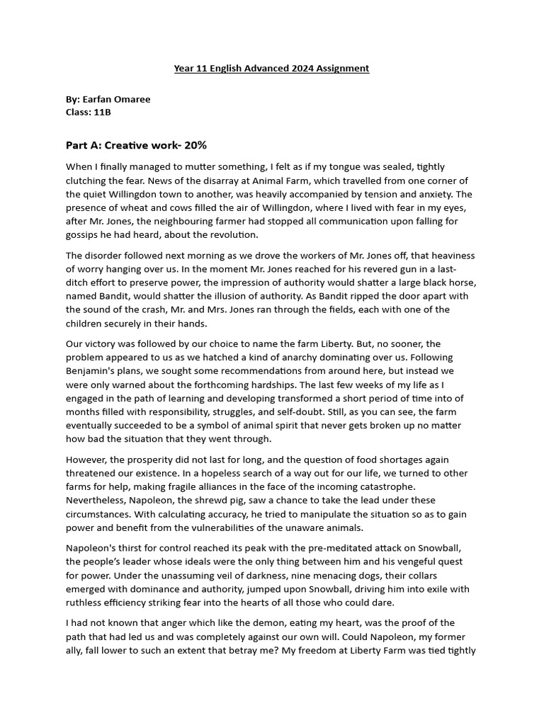 Year 11 english assignment | PDF
