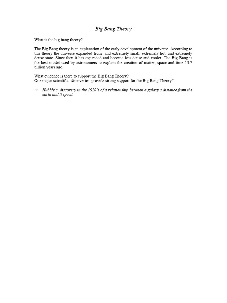 Big Bang Theory | PDF