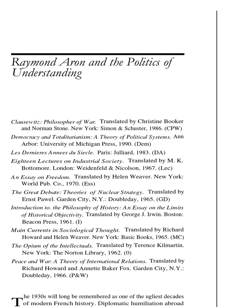 Raymond Aron | PDF | Sociology | Knowledge