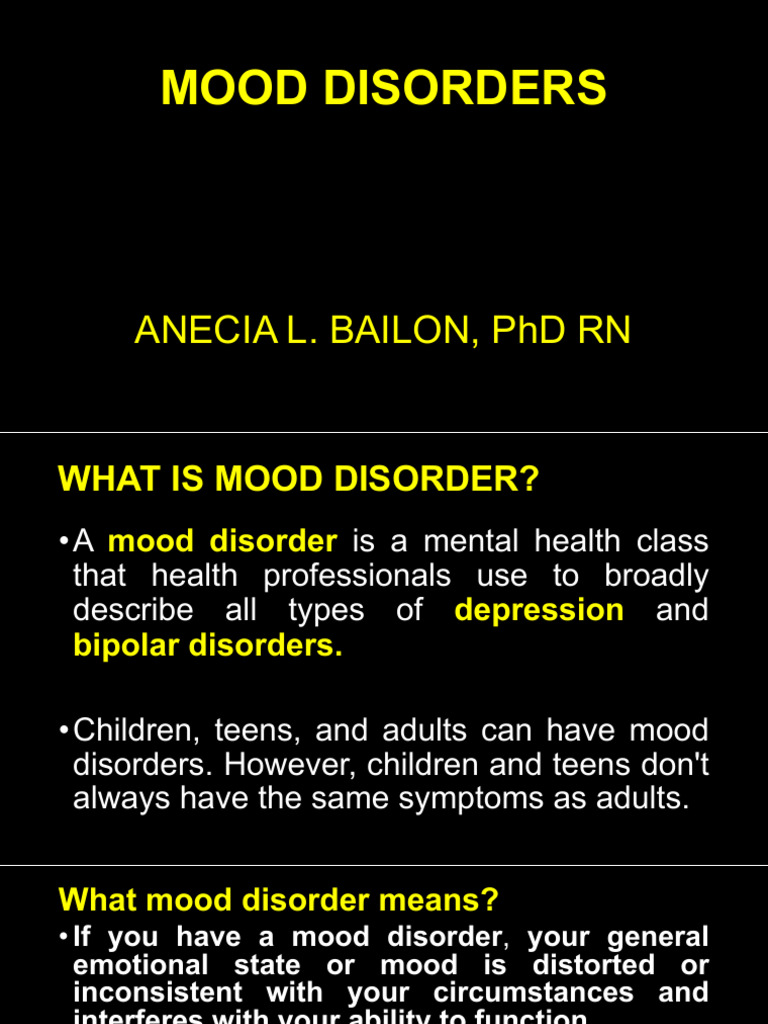 Characteristics of Mood Disorders | PDF | Major Depressive Disorder ...