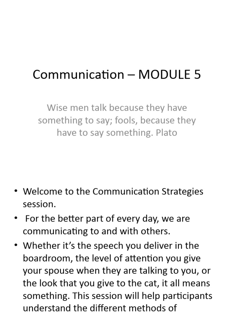 Communication Module 5 | PDF | Communication | Nonverbal Communication