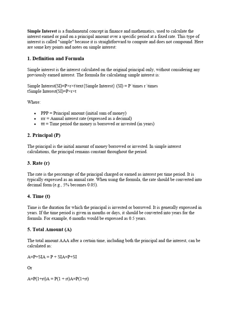 Simple Interest | PDF | Interest | Compound Interest