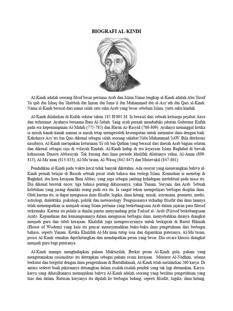 Biografi Al Kindi | PDF