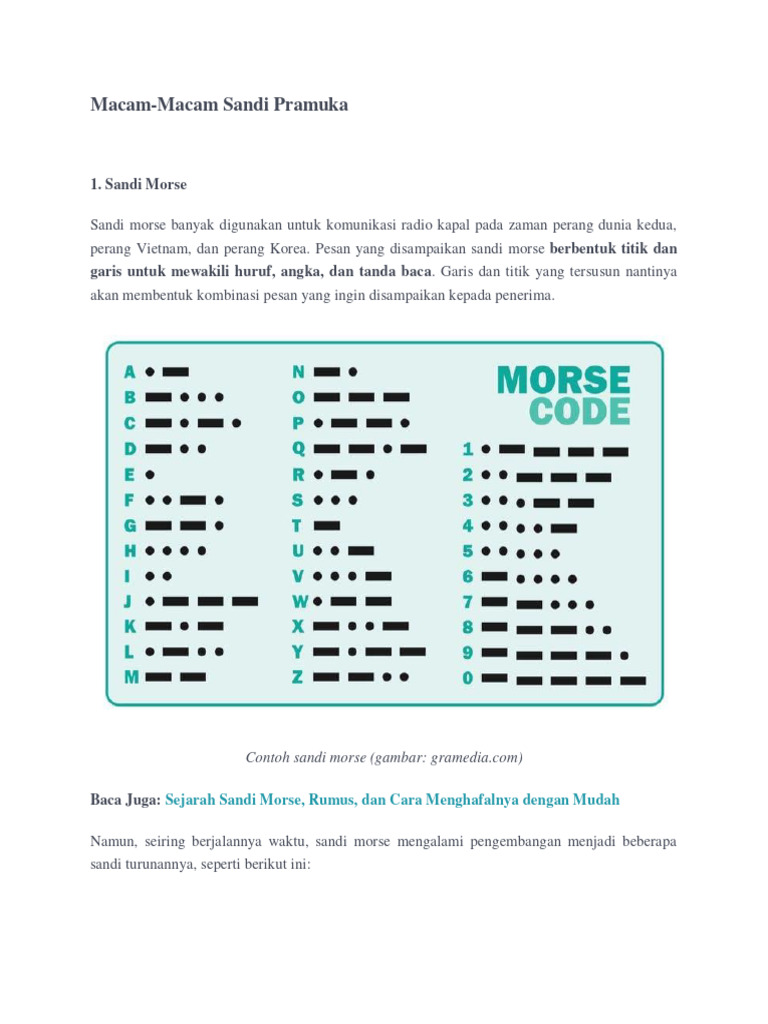 Macam-Macam Sandi Pramuka | PDF