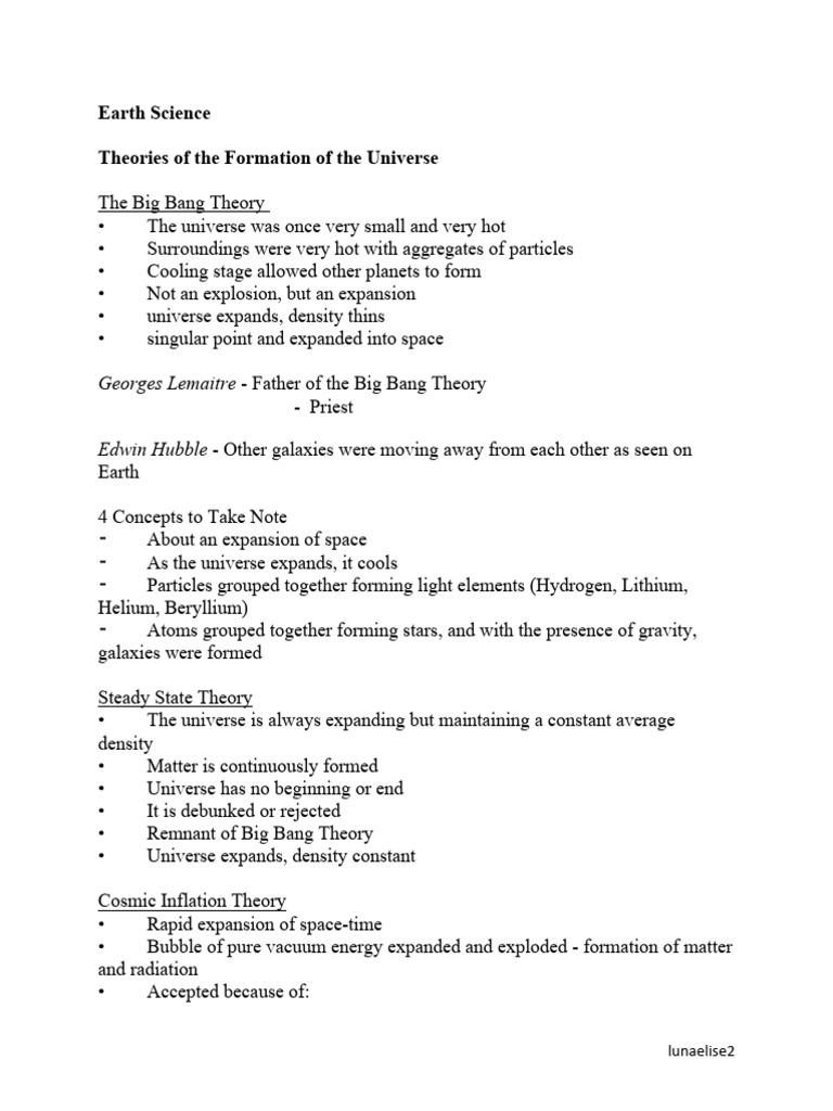 Theories of The Formation of The Universe | PDF | Universe | Big Bang