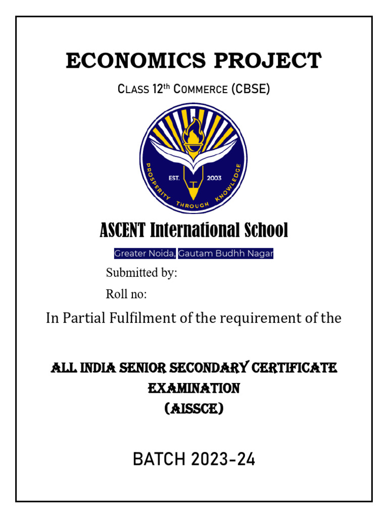 Economics Project | PDF
