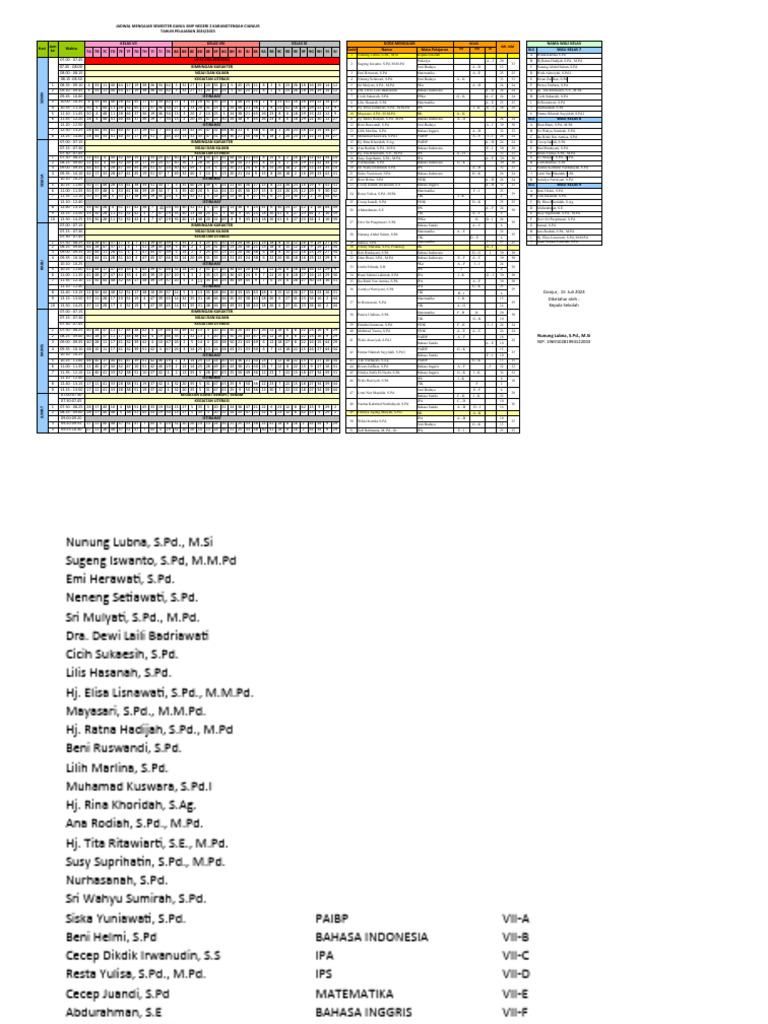 Jadwal KBM 2024-2025 Rev | PDF