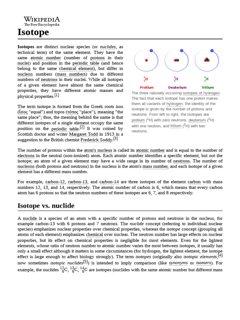 Isotope | PDF | Isotope | Chemical Elements