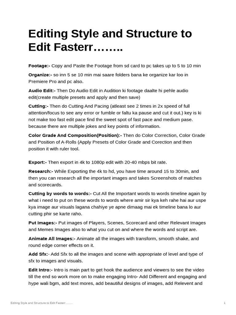 Editing Style and Structure To Edit Fasterr.. | PDF | Computers