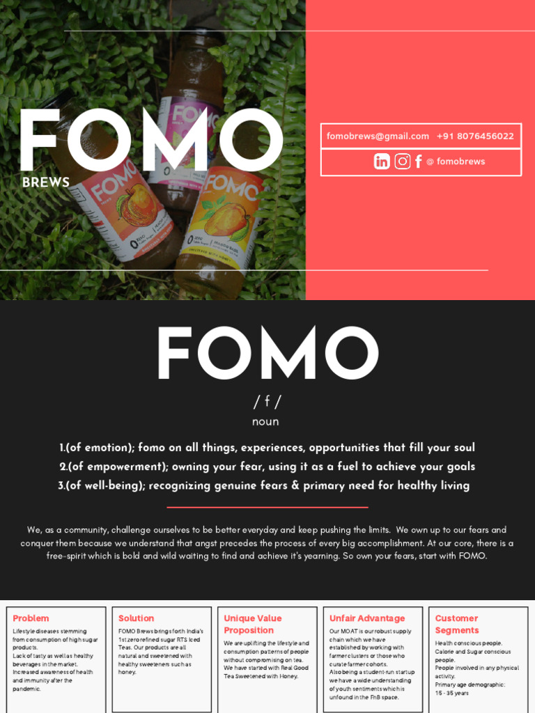 FOMO Pitch Deck | PDF | Sugar | Diet & Nutrition