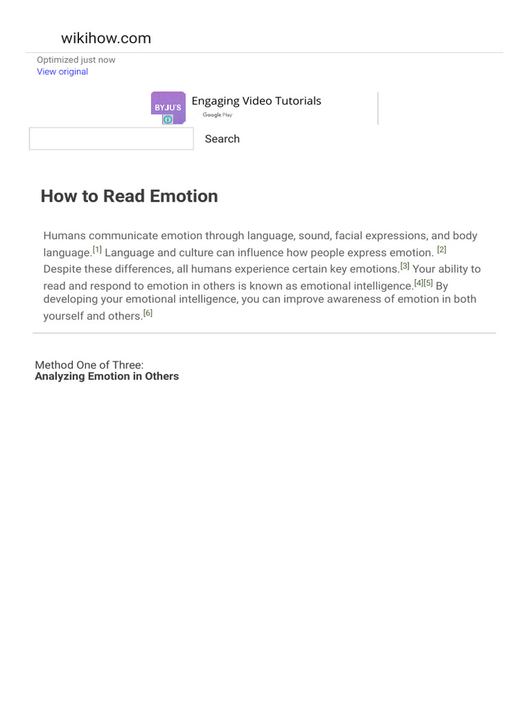 How to Read Emotions in Others | PDF | Emotions | Facial Expression