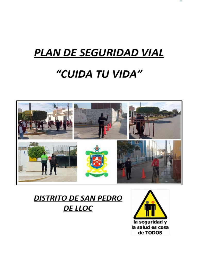 Plan de Seguridad Vial Cuida Tu Vida SPLL 2023 | PDF | Peatonal | Tráfico