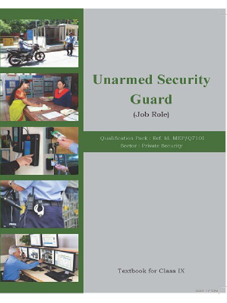 Private Security (Unarmed Security Guard) Class 9th Text Book | PDF ...
