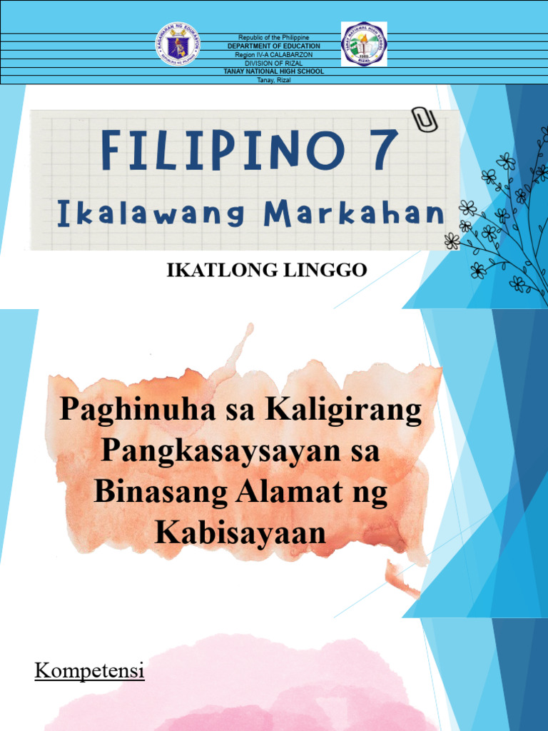 Filipino 7 Ikatlong Linggo Ikalawang Markahan | PDF