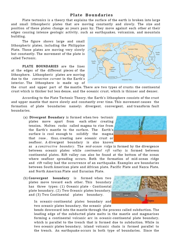 Plate Boundaries | PDF | Plate Tectonics | Crust (Geology)