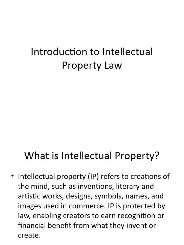 Introduction To Intellectual Property Law Detailed | PDF