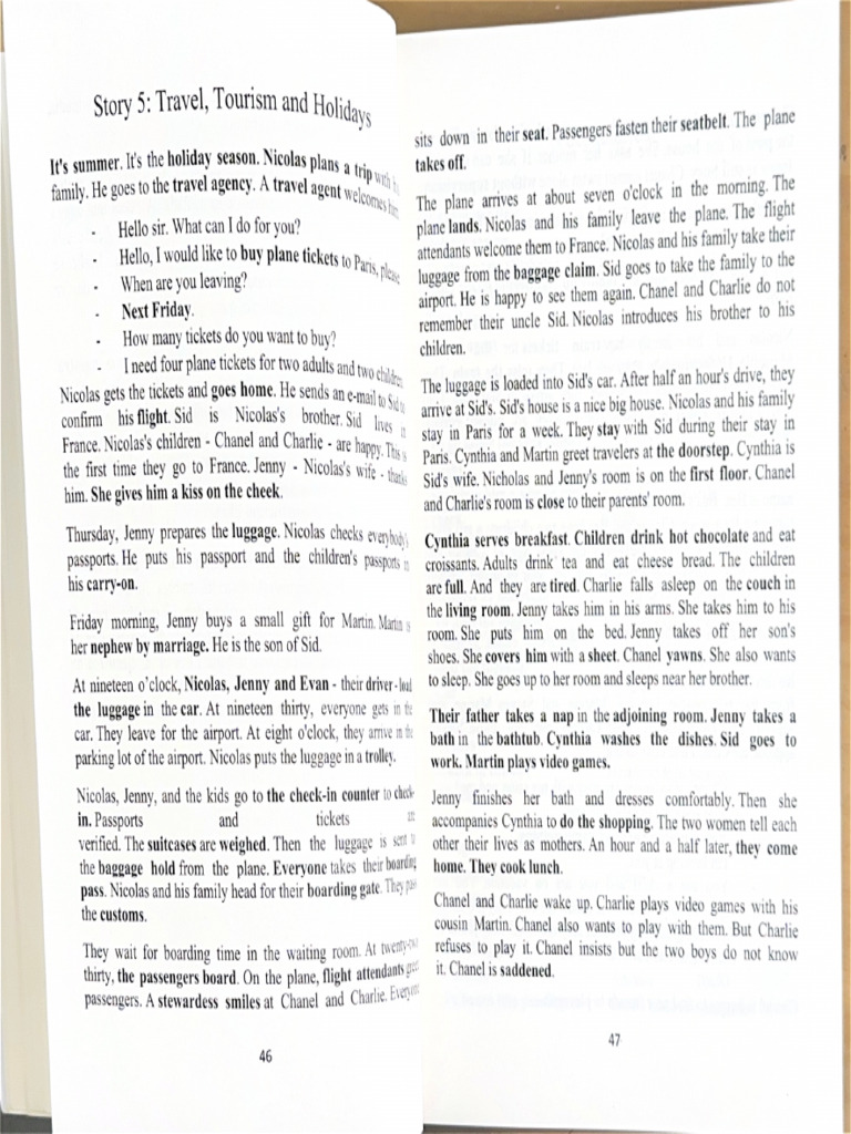 Story 5 Travel, Tourism and Holidays | PDF