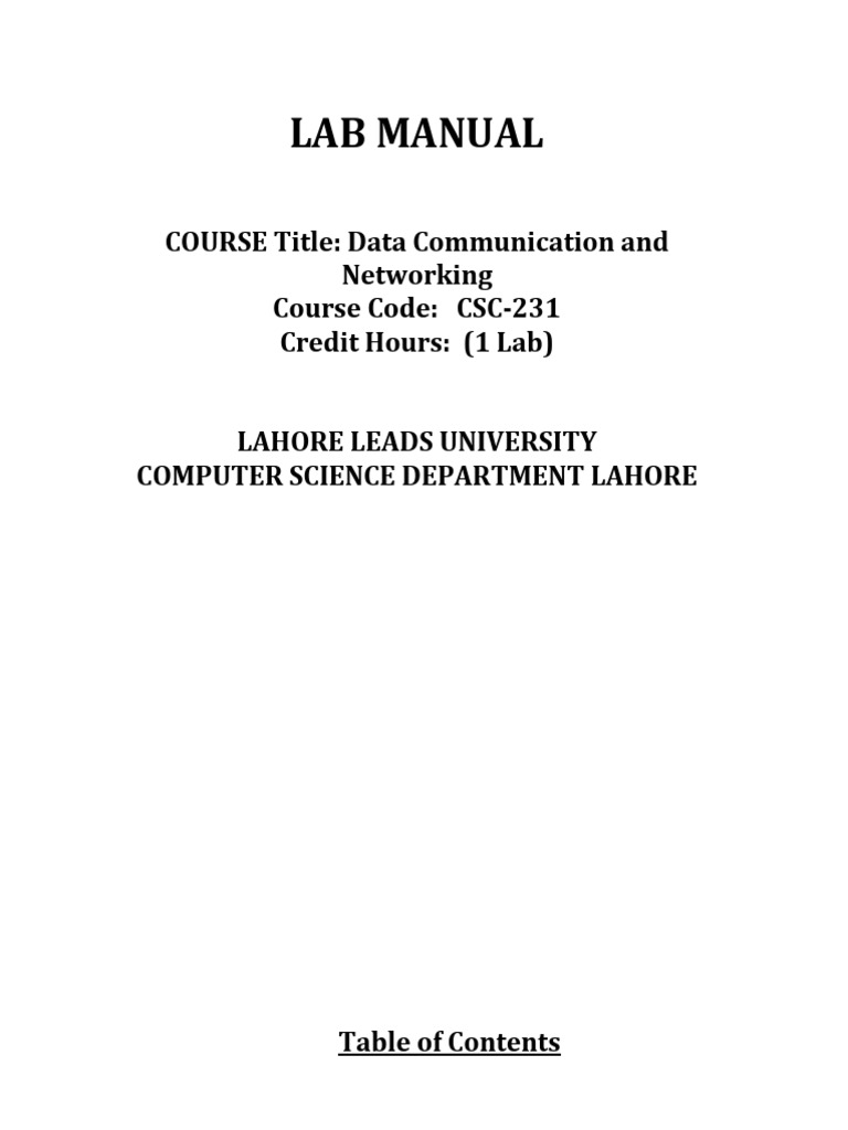 Lab Manual DCN | PDF | Computer Network | Network Switch