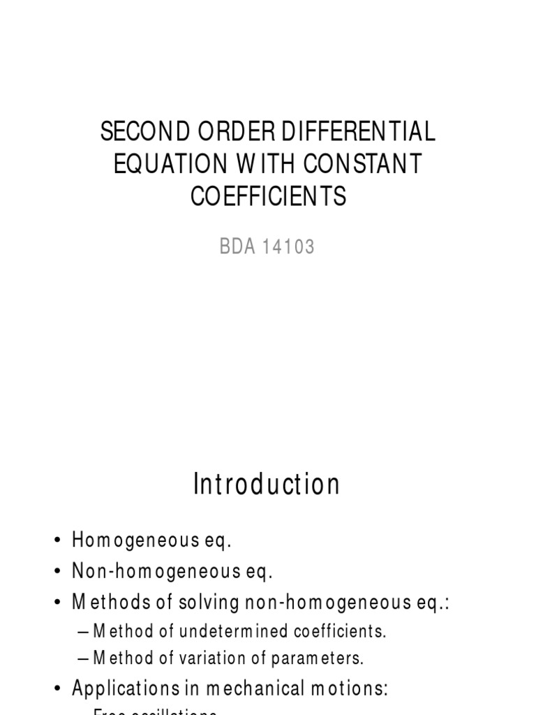 Chapter 2 - Homogeneous Linear ODE | PDF | Ordinary Differential Equation | Mathematical Concepts