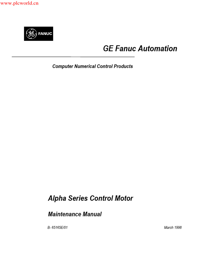 Alpha Series Control Motor Maint Manual B-65165e | PDF | Power Supply ...