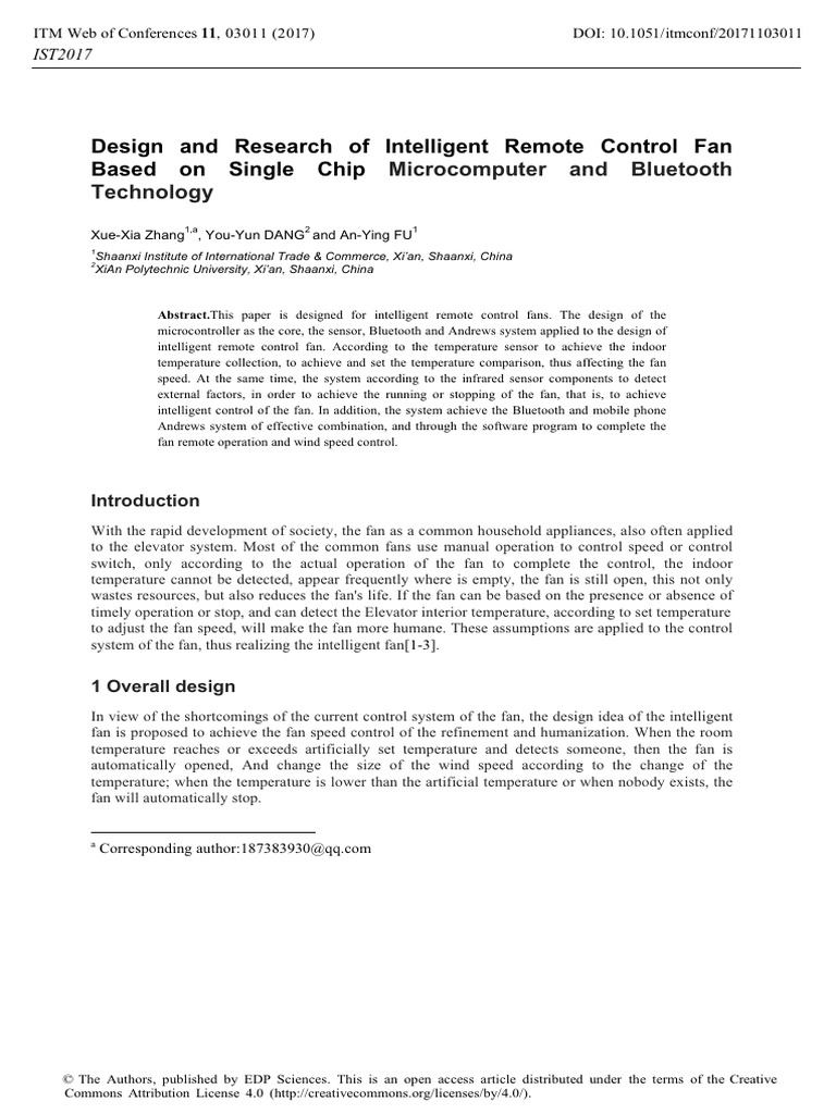 Design and Research of Intelligent Remote Control | PDF ...
