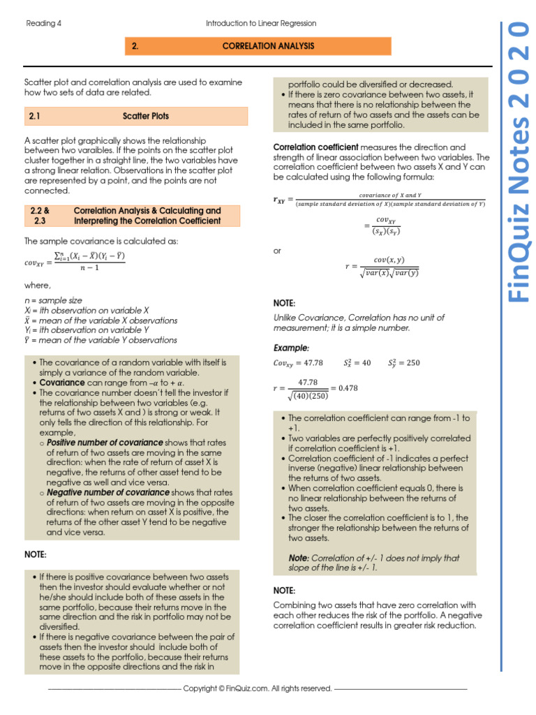 FinQuiz - Curriculum Note, @InsightSquad Study Session 2, Reading 4 | PDF | Regression Analysis ...
