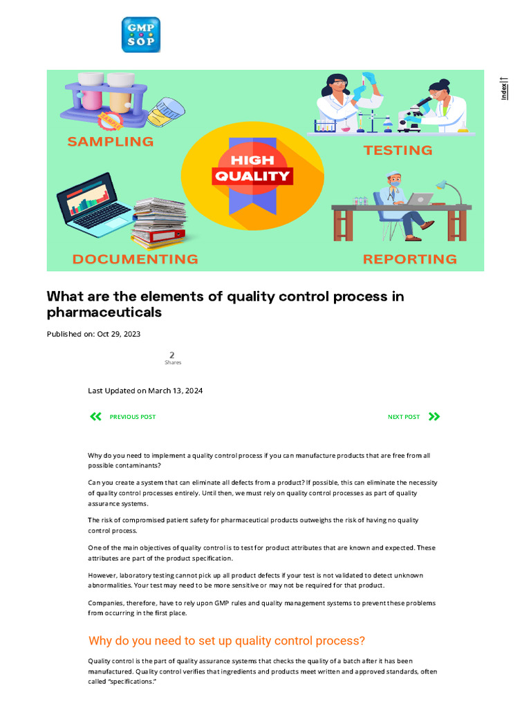 What Are The Elements of Quality Control Process | PDF | Specification (Technical Standard ...