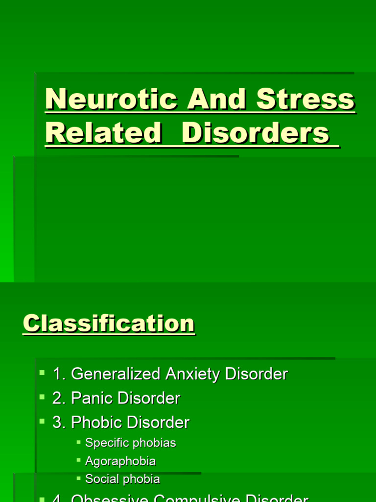 neurotic,stress elated disorders | PDF | Anxiety | Neurosis