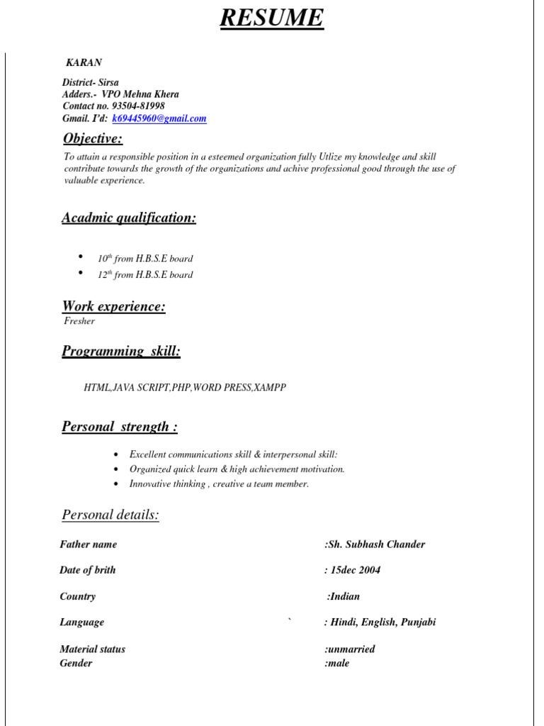 Karan Resume | PDF