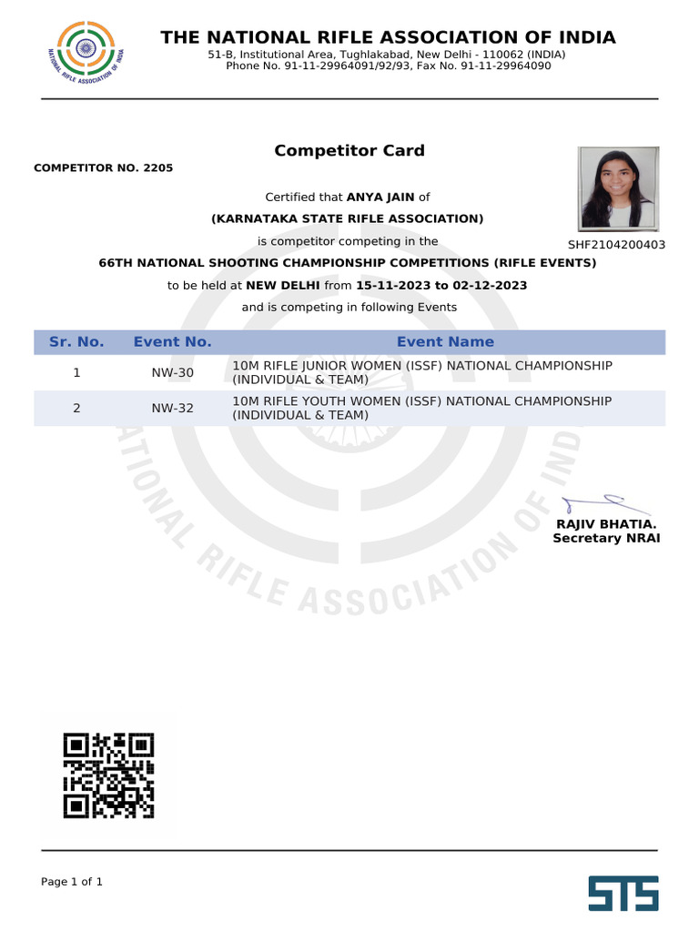 Compititor Card Nationals | PDF | Ballistics | Firearms