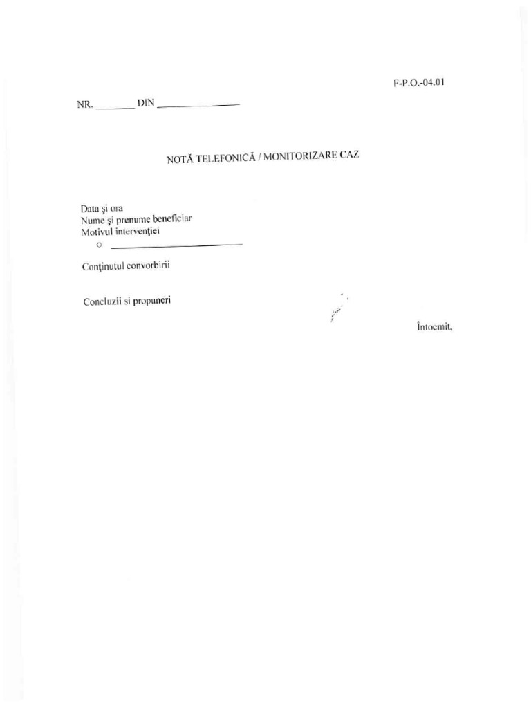 Nota Telefonica | PDF