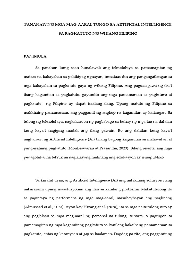 Filipino Research Paper | PDF