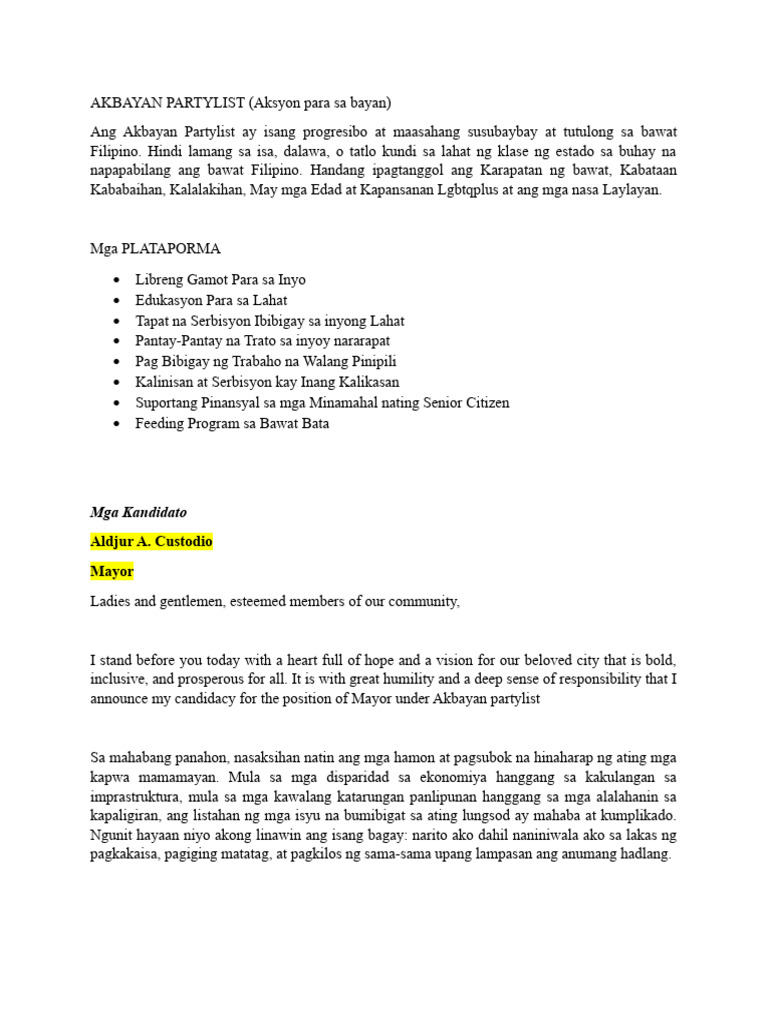 Akbayan Partylist | PDF