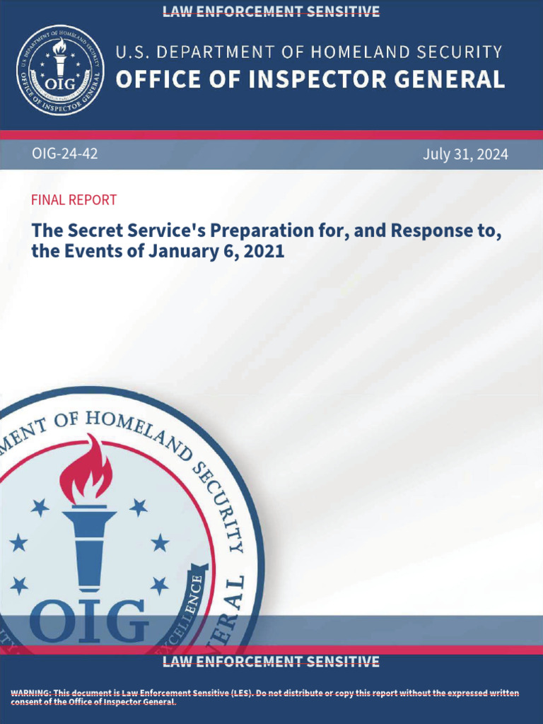 OIG 24 42 Aug24 Redacted Jan 6 Report | PDF | United States Secret ...