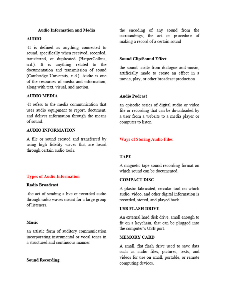 Audio Information and Media Reviewer | PDF | Digital Audio | Data Compression