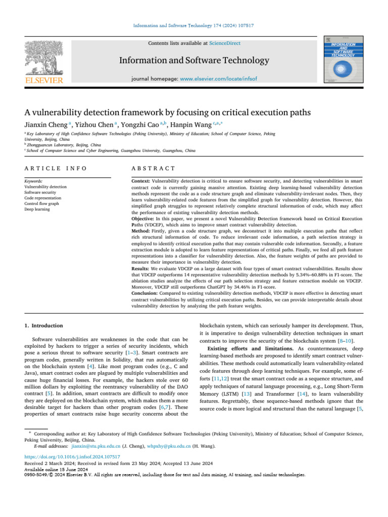 2024ist - A Vulnerability Detection Framework by Focusing On Critical Execution Paths | PDF ...
