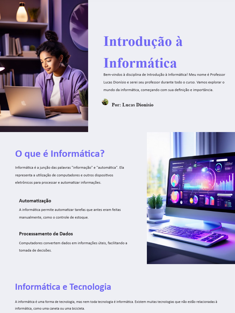 Aula - 01 - Introducao-a-Informatica | PDF | Informática | Dados