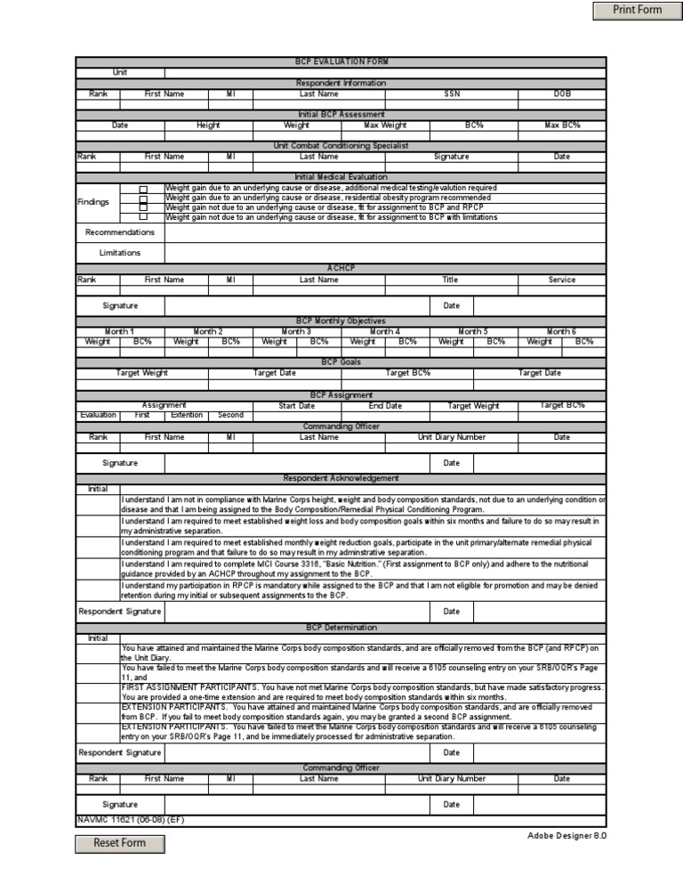 Navmc - BCP | PDF | Obesity | Wellness
